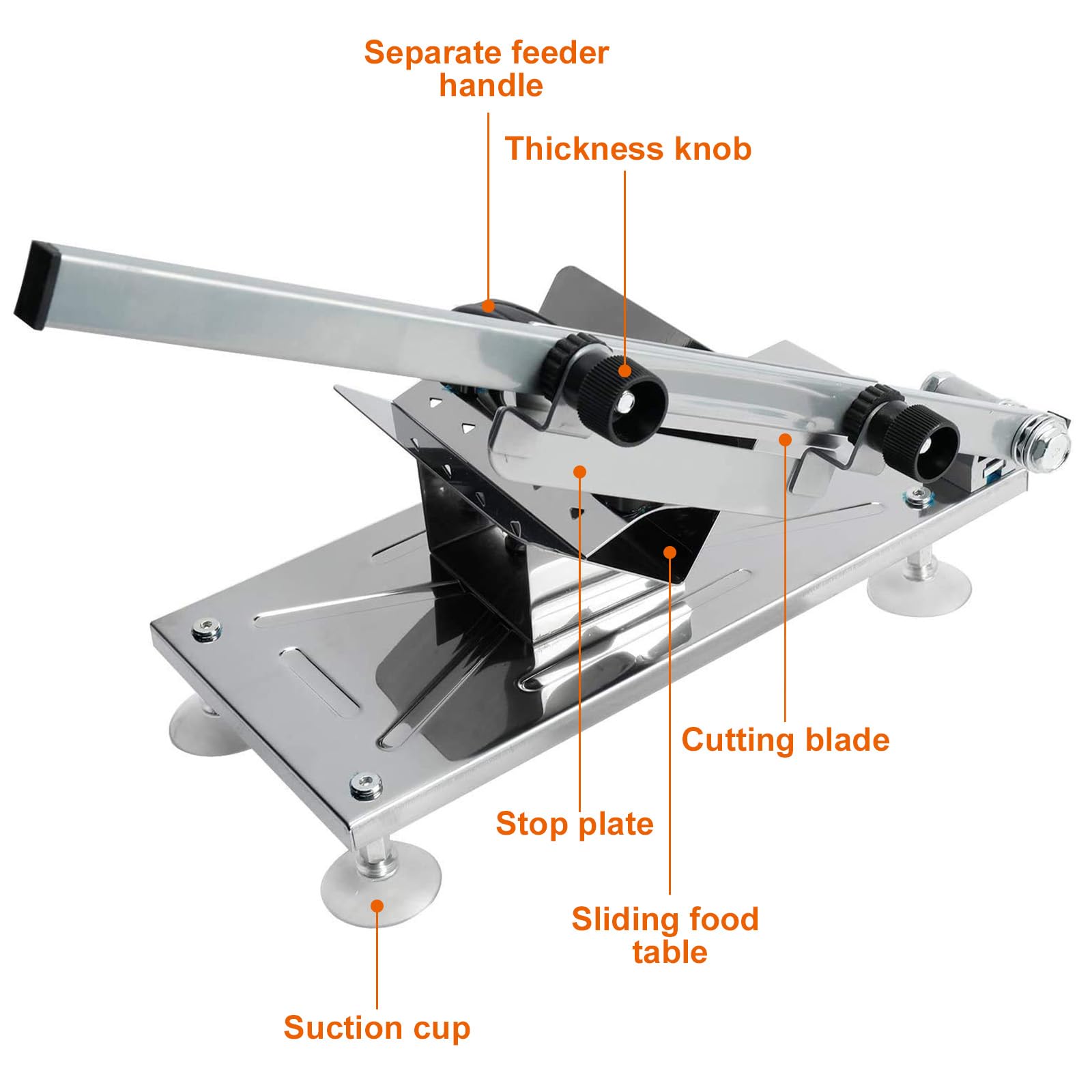 HYDDNice Meat Slicer Stainless Manual Meat Cutter Slicing Machine RollMeat Slicer Vegetable Meat Cheese Food Slicer Meat Cleavers for Home Kitche