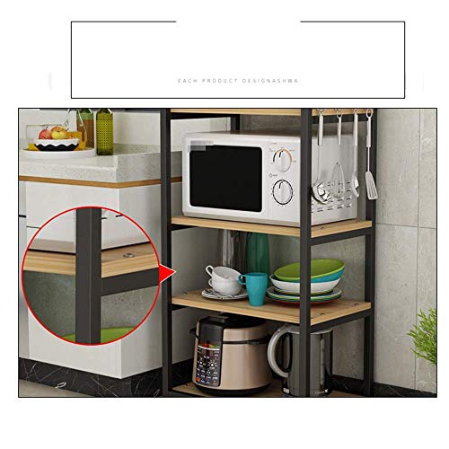 JF-XUAN Kitchen Shelf Microwave Oven Rack 4-layer Kitchen Storage Rack Large Capacity Oven Microwave Oven Rice Cooker Oven Storage Rack Metal Multi-function Open Shelves Large Microwave Oven Rack