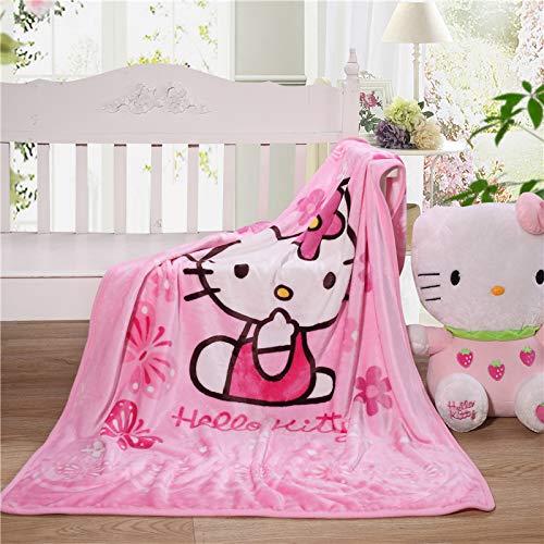 Cute Cartoon Kitty Bedding Super Soft Silk Touch FleeceThrow Blanket for Kids,40 x 55 inches (Cartoon 1)