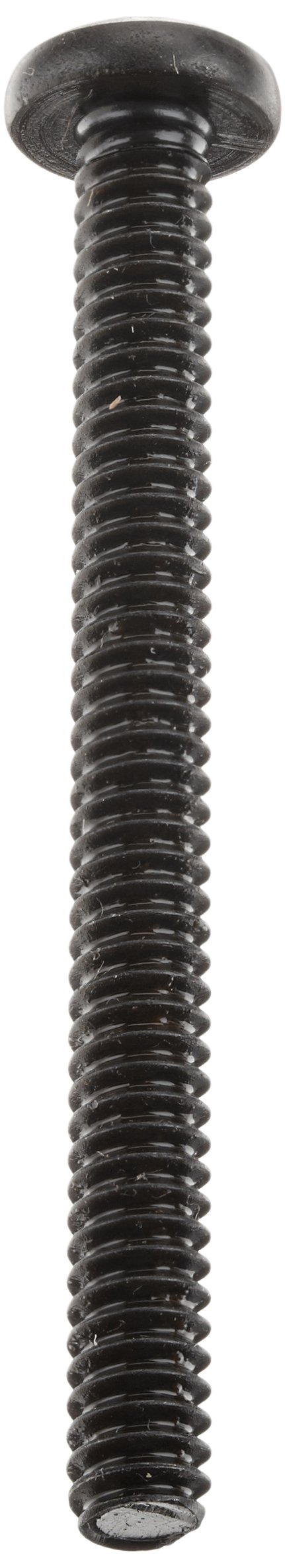 Small Parts Steel Pan Head Machine Screw, Black Oxide Finish, Meets ASME B18.6.3, #2 Phillips Drive, #10-24 Thread Size, 2" Length, Fully Threaded, Import (Pack of 50)