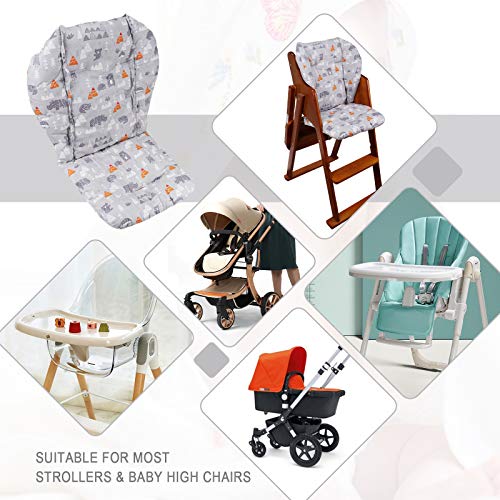 Myusbest Baby High Chair Cushion, Thick Pad for Wooden High Chair, Baby Dining Chair Liner Mat(er Mat(Grey Forest)
