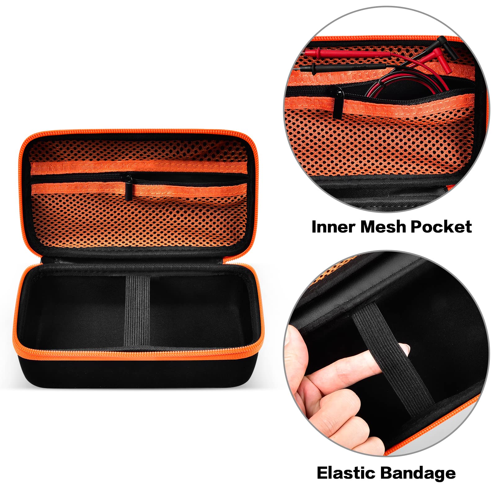 Case for Fluke 117 115 116 114 113 / for Klein Tools MM400 / MM300 Electricians True RMS Multimeter, Digital Multimeters Storage Organizer Bag for Multi Meter Kit Accessories & Cables-Box Only