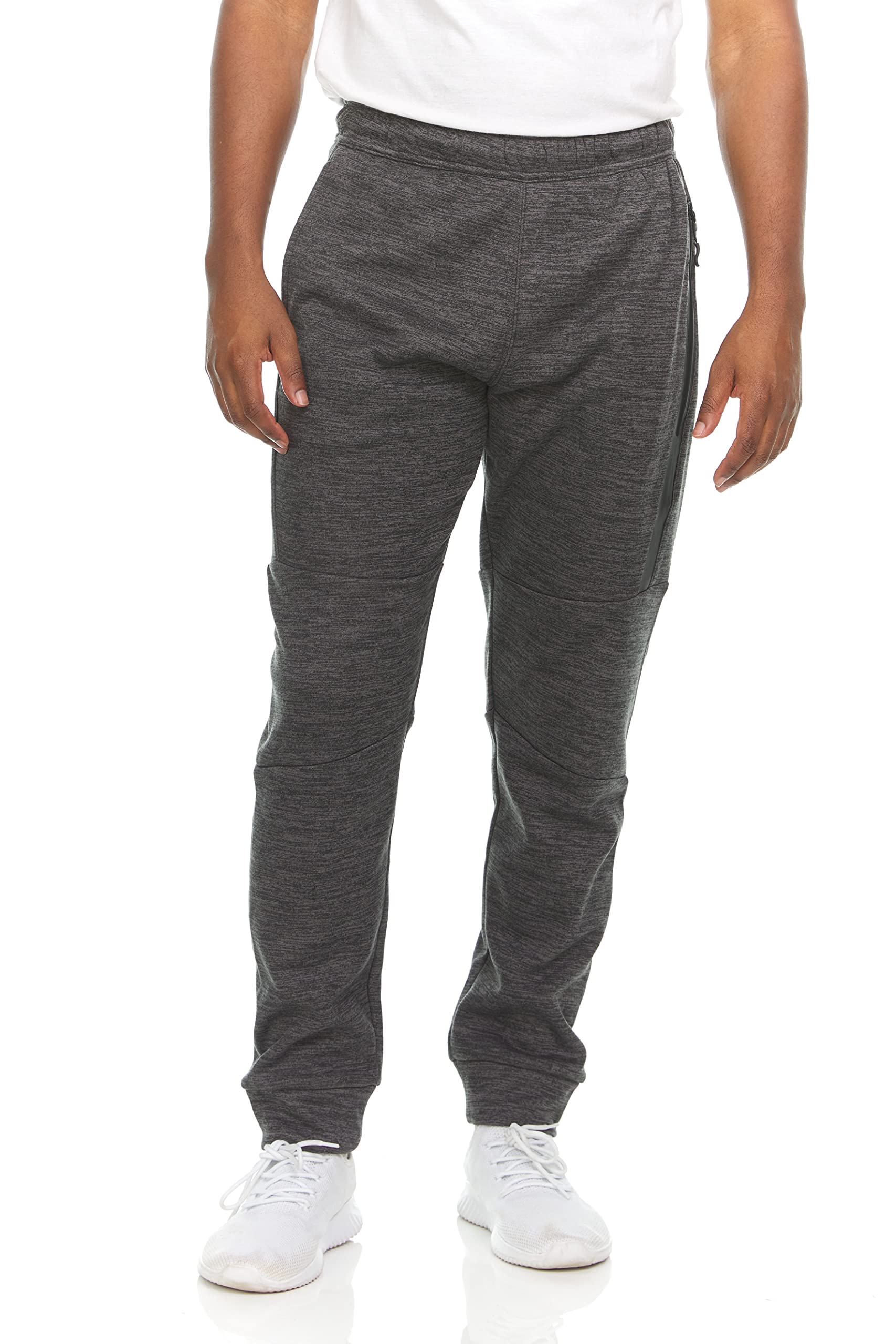 Spalding Mens Performance Fleece Jogger Pant, Black Spaced Dye, L