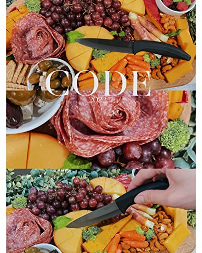 Code Master 4-inch Paring Ceramic Knife With Black Handle and Black Blades Cover and Gift Box Included