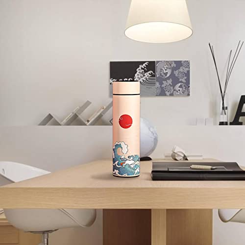 Coffee Thermos Water Bottle, Smart Tea Infuser Bottle with LED Temperature Display, Trendy style 17 OZ Stainless-Steel Water Bottle