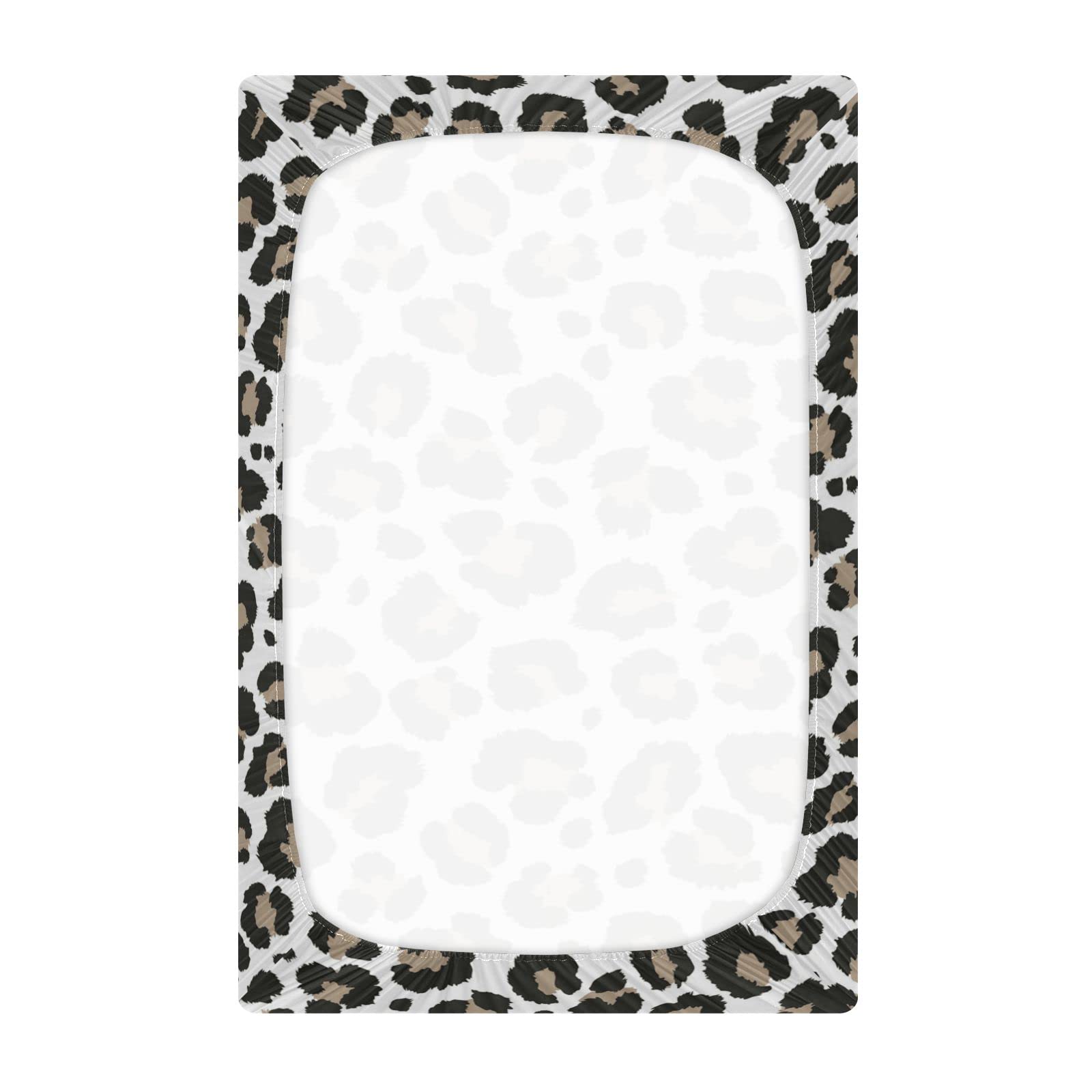 Crib Sheets, Soft Breathable Microfiber Baby Sheet for Standard Size Crib Mattress 28in x 52in, Leopard Cheetah Print(1) Nursery Sheet(226cr2g)