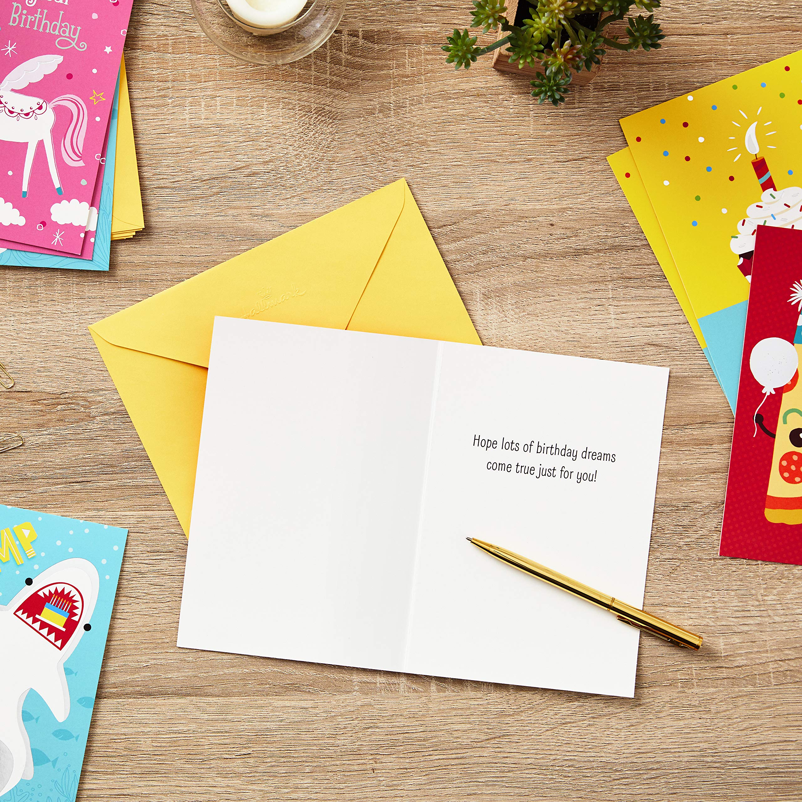 Hallmark Birthday Cards for Kids Assortment, Shark and Unicorn (12 Cards with Envelopes)