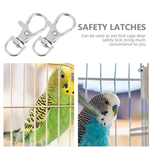 Ipetboom Puppy Cage Birds Cage Metal Hook Clip 40Pcs Trigger Snap Hooks Anti- Escape Pet Bird Cage Door Buckle Lock Claw Trigger Open Birds Cage Accessories Multitool Key