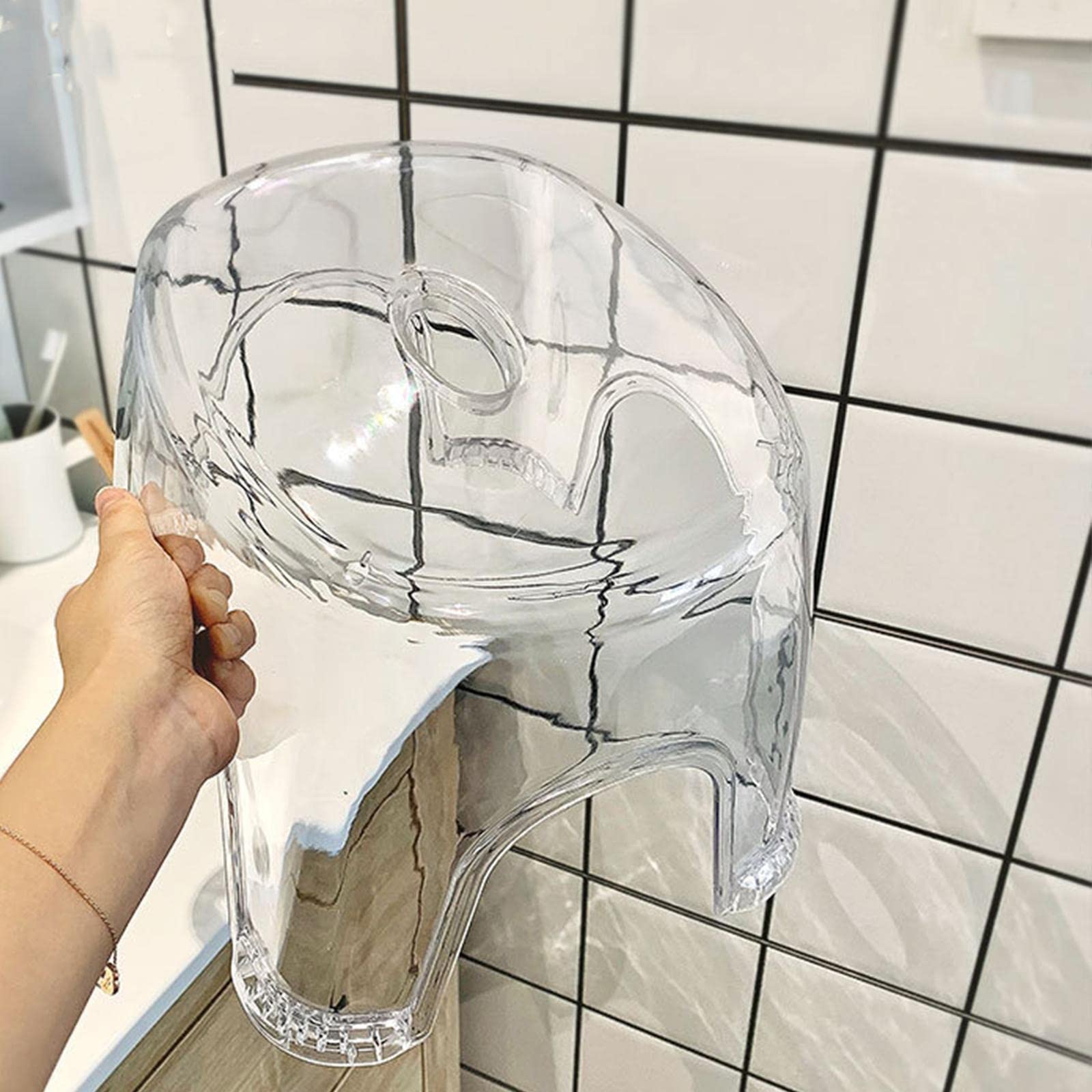 Dualoai Acrylic Bathroom Stool Shoe Changing Stool Lightweight Small for Living Room