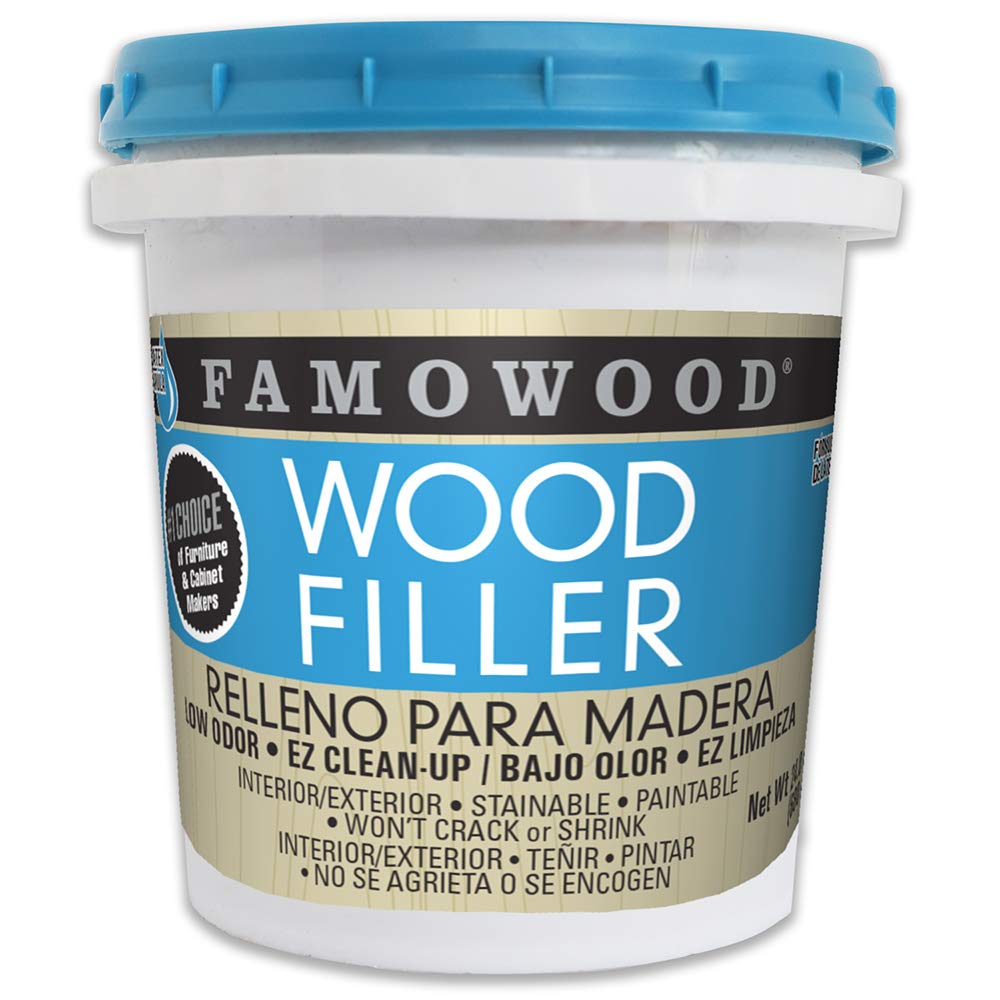 FamoWood 40022142 Latex Wood Filler - Pint, Walnut