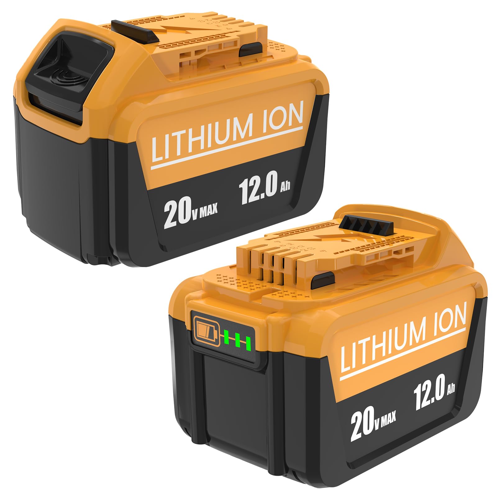 DCB210 Replacement for Dewalt 20V MAX XR Battery 12.0Ah Compatible with Dewalt 20V Lithium Ion Battery DCB205 DCB206 Compatible with Dewalt 20 Volt Battery DCD/DCF/DCG/DCS Series Cordless Power Tools
