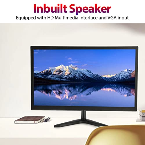 Desktop Monitor 5ms Response HD VGA Input 23.8 Inch PC Monitor Builtin Speaker 100-240V for Work (US Plug)
