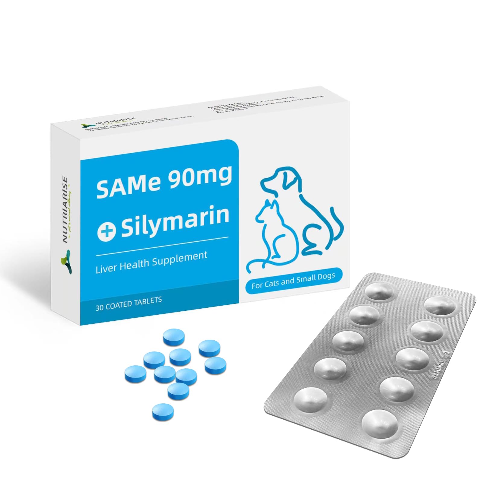 NUTRIARISE Same for Dogs and Cats - S-Adenosyl-L-Methionine, Liver Supplements for Dogs and Cats - Brain Supplement for Dogs and Cats, Promotes Cognitive Support, Liver Support Supplement