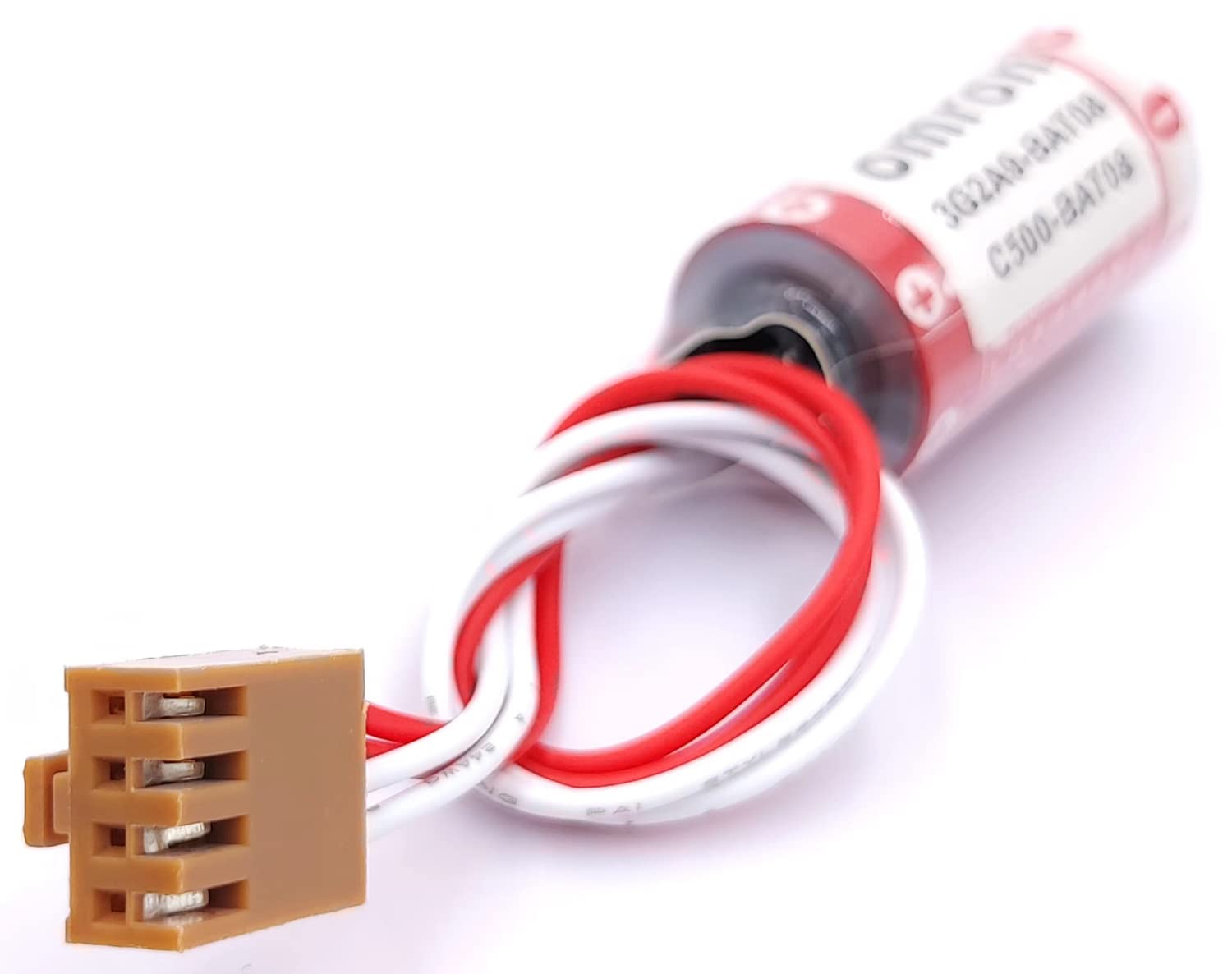 DCYNXC 5-Pieces ER17/33 (2/3A 3.6V) Replacement Battery for Omron 3G2A9-BAT08 C500-BAT08 PLC Battery with Brown JAE2.5mm-4P Plug