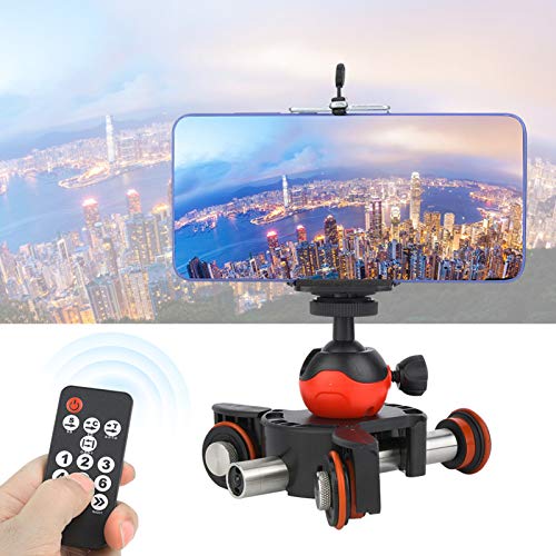 Camera Video Track Dolly, Electric Slider Photography Car L8X with Wireless Remote Control a Small Camera Mount Adjustable 2 Wheels for Action Cameras for Phone