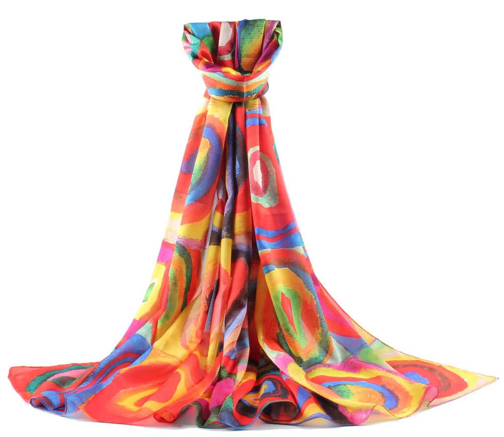 Umjetnost Women's Silk Feeling Scarf Long Satin Fashion Scarves Lightweight Shawls Wraps (SL4)