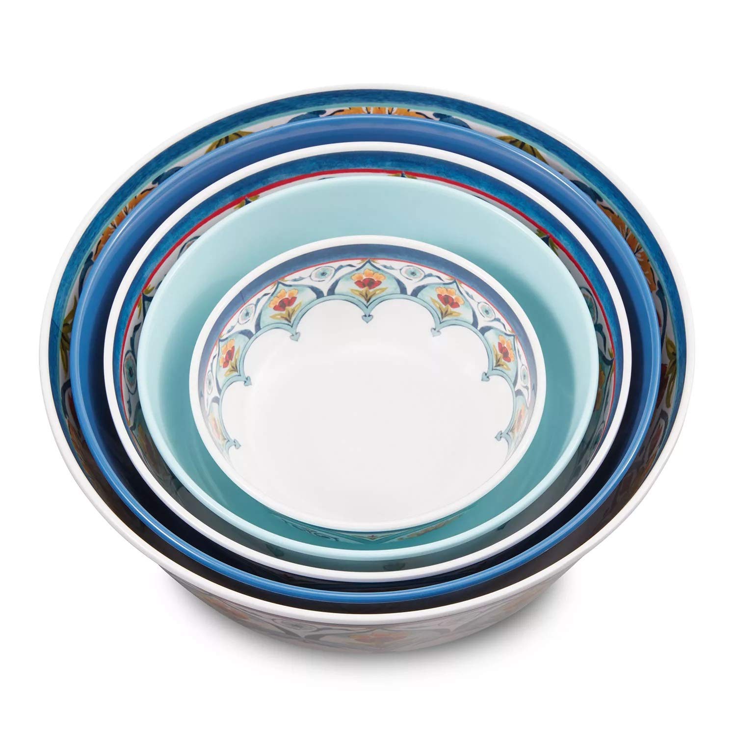 Birsppy ATAZUA ANGIEHAIE Member's Mark 5-Piece Melamine Mixing Bowl Set with Lids (Talavera)