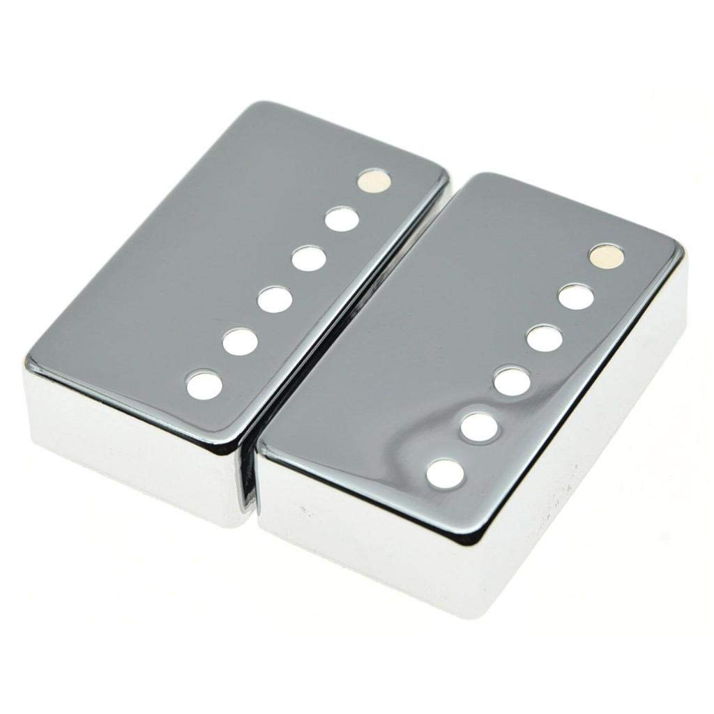 KAISH 2pcs Humbucker Guitar Pickup Cover Brass Humbucker Pickup Covers 50mm/52mm Pole Spacing Pickup Covers for Epi Les Paul Chrome