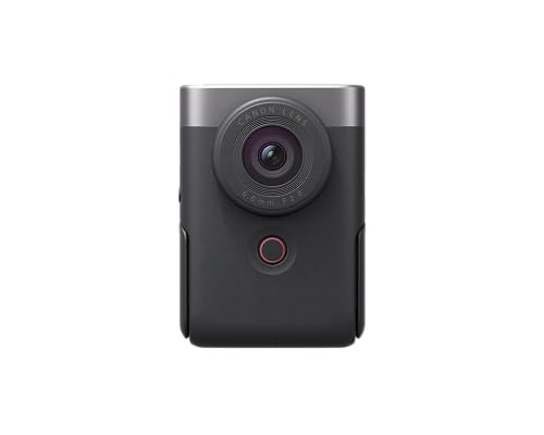 Canon PowerShot V10 Vlog Camera for Content Creators, 19mm Wide-Angle Lens, 1" CMOS sensor, 4K Video, Face-tracking, Built-in Microphone, Image Stabilization, Webcam, Live Streaming, Silver