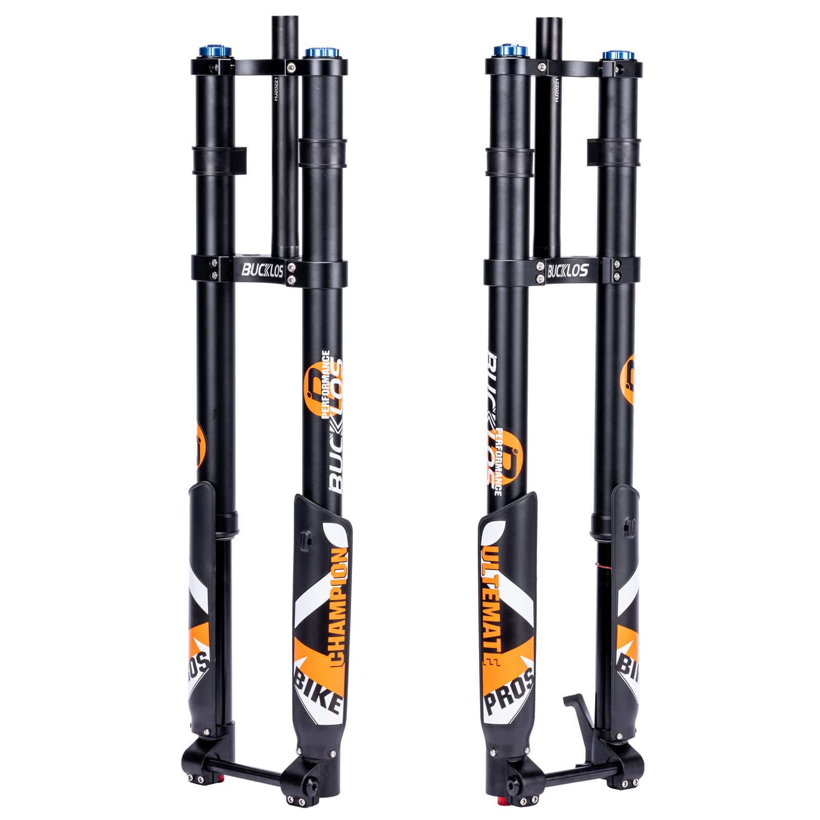 BUCKLOS 26/27.5/29 inch Electric Mountain Bike Air Suspension Inverted Downhill Fork,Thru Axle Boost 15x110mm Travel 140/180mm Rebound Adjust 1-1/8" Straight Tapered Disc Brake Bicycle Front Forks