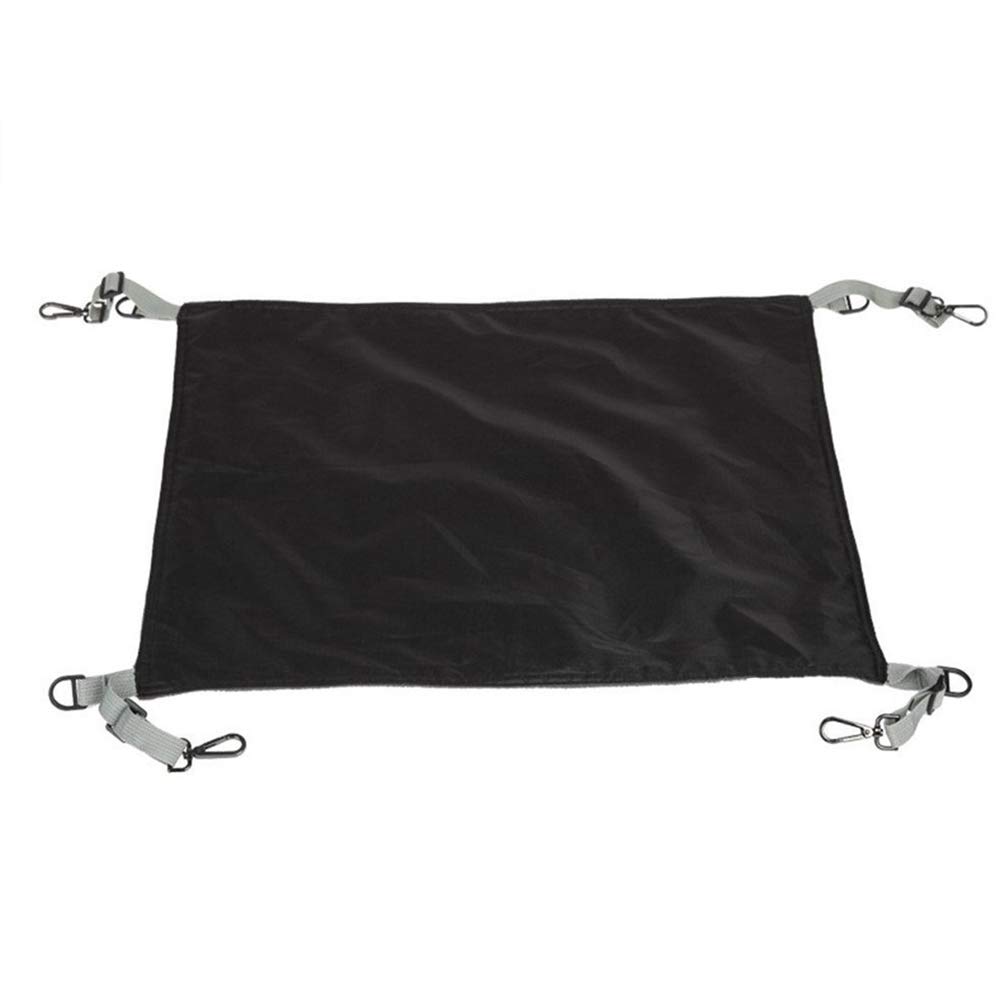 Hanging Cat Hammock, Pet Hammock for Cage, Adjustable Cat Bed Two Sides Comfortable/Waterproof Resting Sleepy Pad for Cats Small Dogs Rabbits or Other Small Animals (Black) (Black, 22 x 16.5)