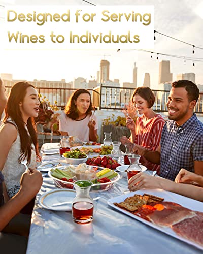 NUTRIUPS Mini Carafe Mini Individual Wine Carafe Single Serving Glass Wine Carafes Set Glass Mini Carafe Decanters Small Individual Wine Decanter (Set of 6 8.5oz)