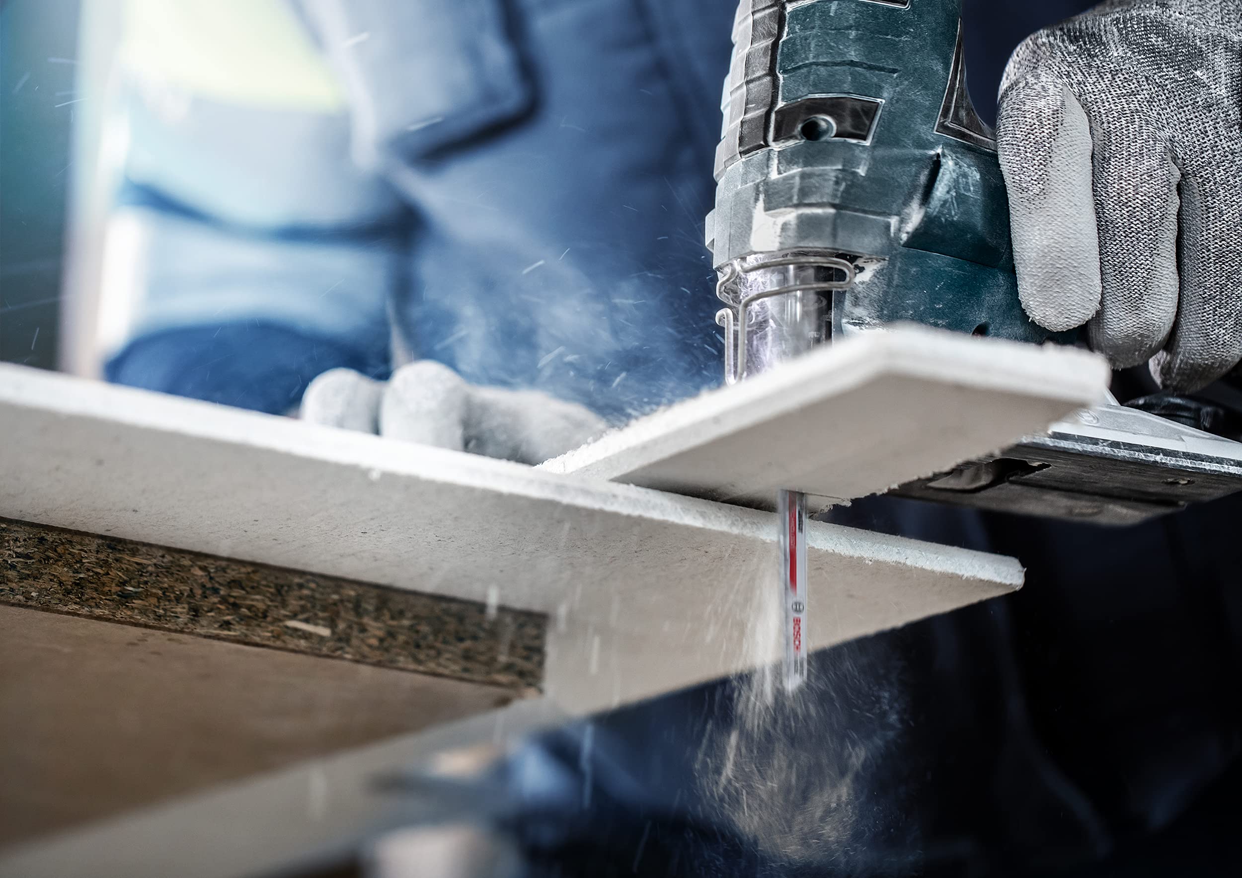 Bosch Professional 2 x Expert 'Fiber Plaster' T 141 HM Jigsaw Blade (for Fibre Cement Board, Plasterboard, Length 100 mm, Jigsaw Accessories)