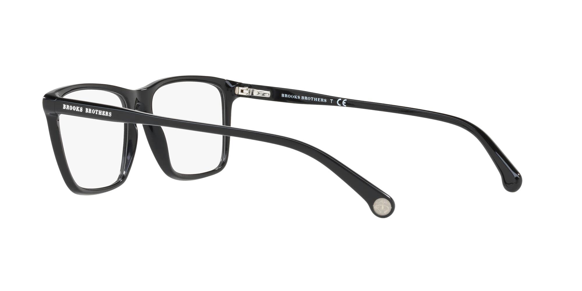Brooks Brothers Men's BB2037 Square Prescription Eyewear Frames, Black/Demo Lens, 57 mm