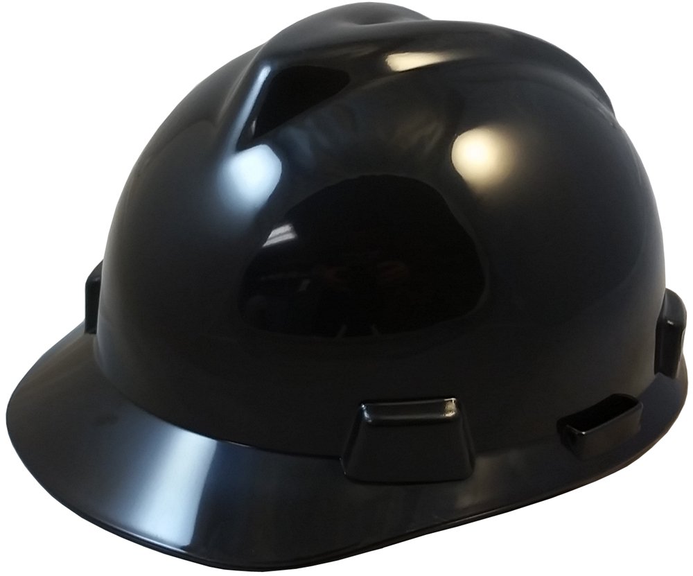 MSA V Small Size Cap Style Hard Hats w/FasTrac III Suspensions and Handy Tote Bag - Black