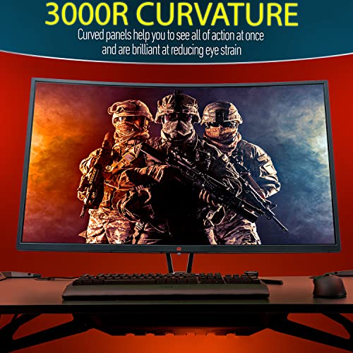 Deco Gear 39" Curved Gaming Monitor, 2560x1440, 1ms MPRT, 165 Hz, 16:9, HDR400, 4000:1, 3-Pack