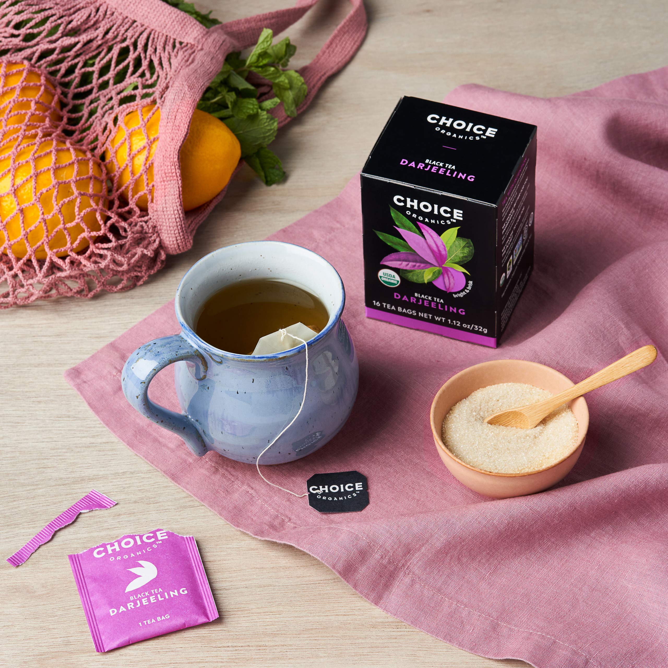 Choice Organics - Organic Darjeeling Tea (6 Pack) - Fair Trade - Compostable - Contains Caffeine - 96 Organic Black Tea Bags