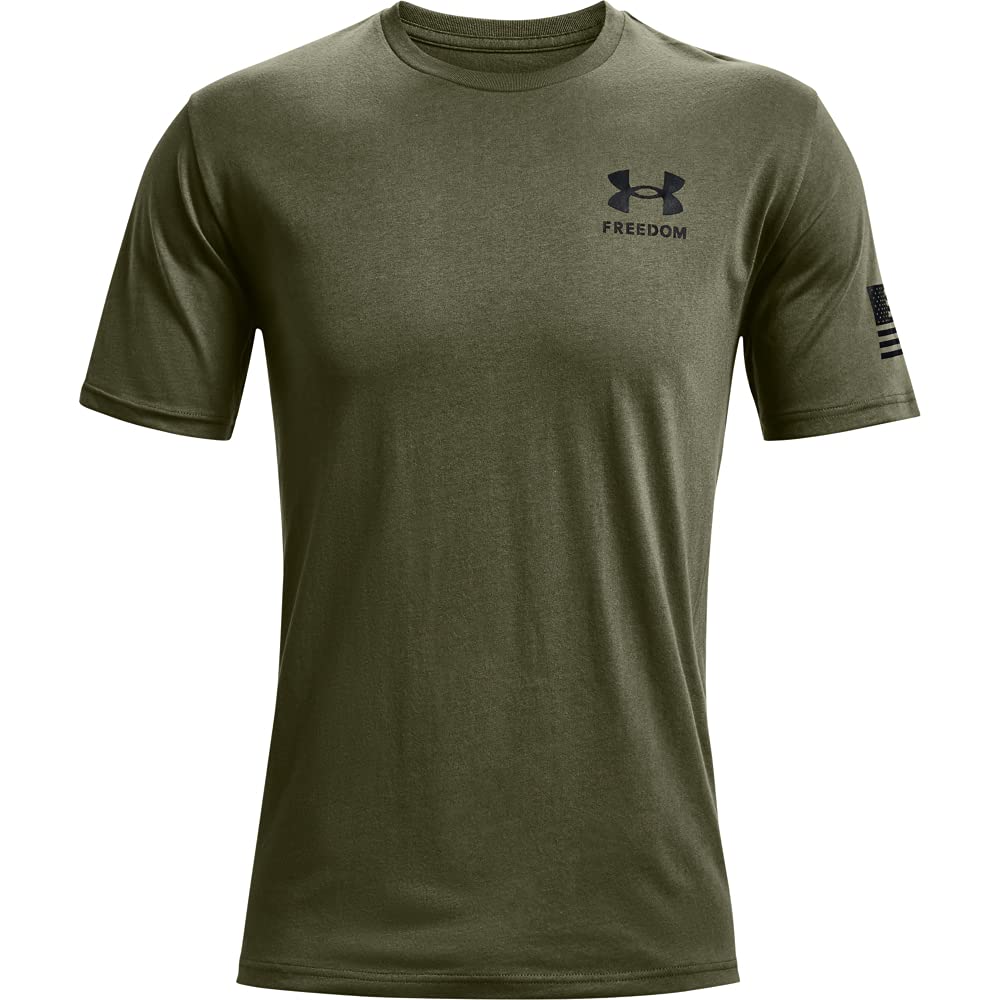 Under Armour Men's New Freedom Flag T-Shirt, Marine Od Green (391)/Black, Large