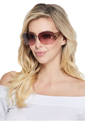 GUESS Factory Women's Rimless Shield Sunglasses