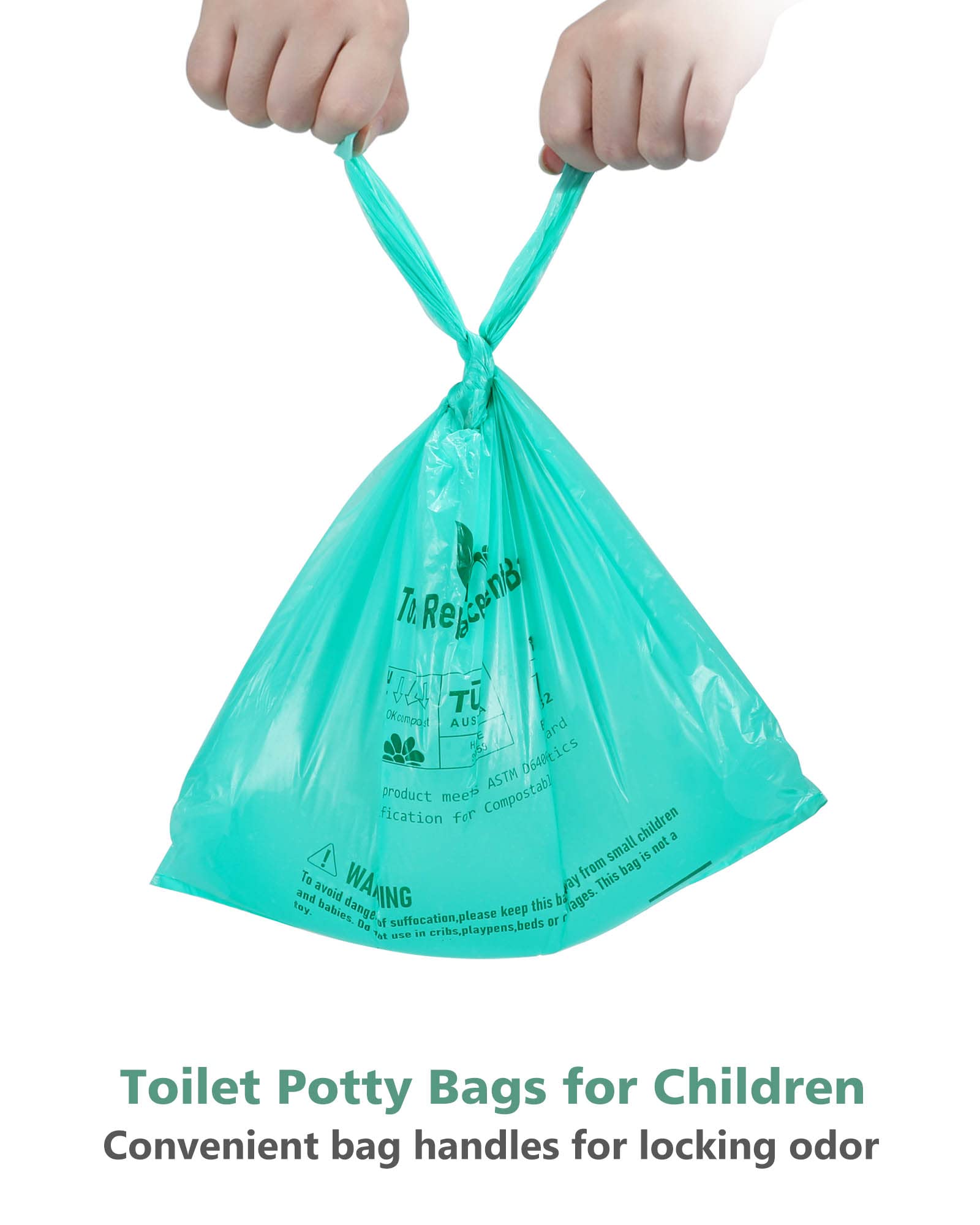 Compostable Disposable Potty Liners for Toddlers,AYOTEE 2 Gallon 100 Counts Compost Portable Potty Bags Potty Training Bags, Compatible Bedside Commode Liners Potty Chair Liners, Toilet Bags for Kids