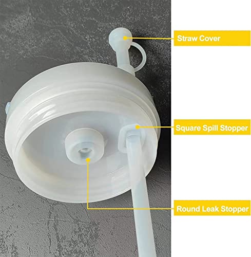 Silicone Spill Proof Stopper Set of 3, Compatible with Stanley Cup 1.0 40oz/ 30oz,Tumbler Accessories, Including 2 Straw Cover Cap,2 Square Spill Stopper and 2 Round Leak Stopper