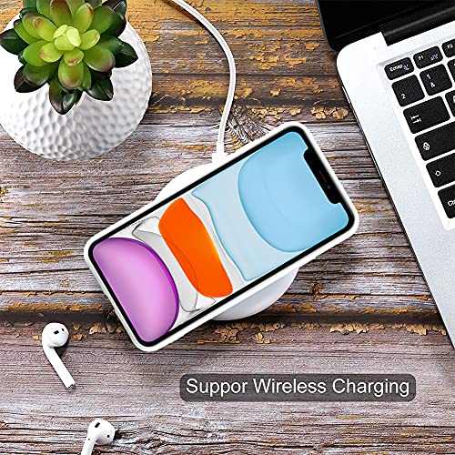 MZELQ Wallet Case for iPhone 11 (6.1 inch), Card Holder Camera Protection Cover for iPhone 11 + Screen Protector, Soft Slim Card Slot Case Compatible with iPhone 11 Phone Case -White