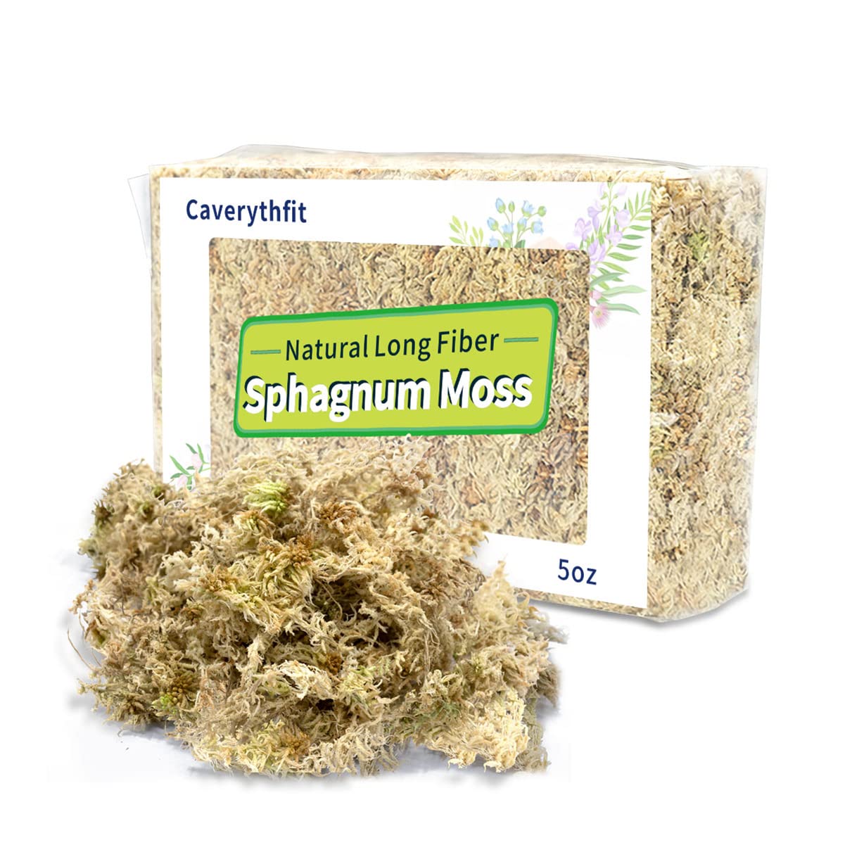 Caverythfit Long Fiber Sphagnum Moss, Naturally Air Dried, Great Orchid Medium, Perfect for Rooting Plants and Cuttings, 5oz(Appx.17QT)