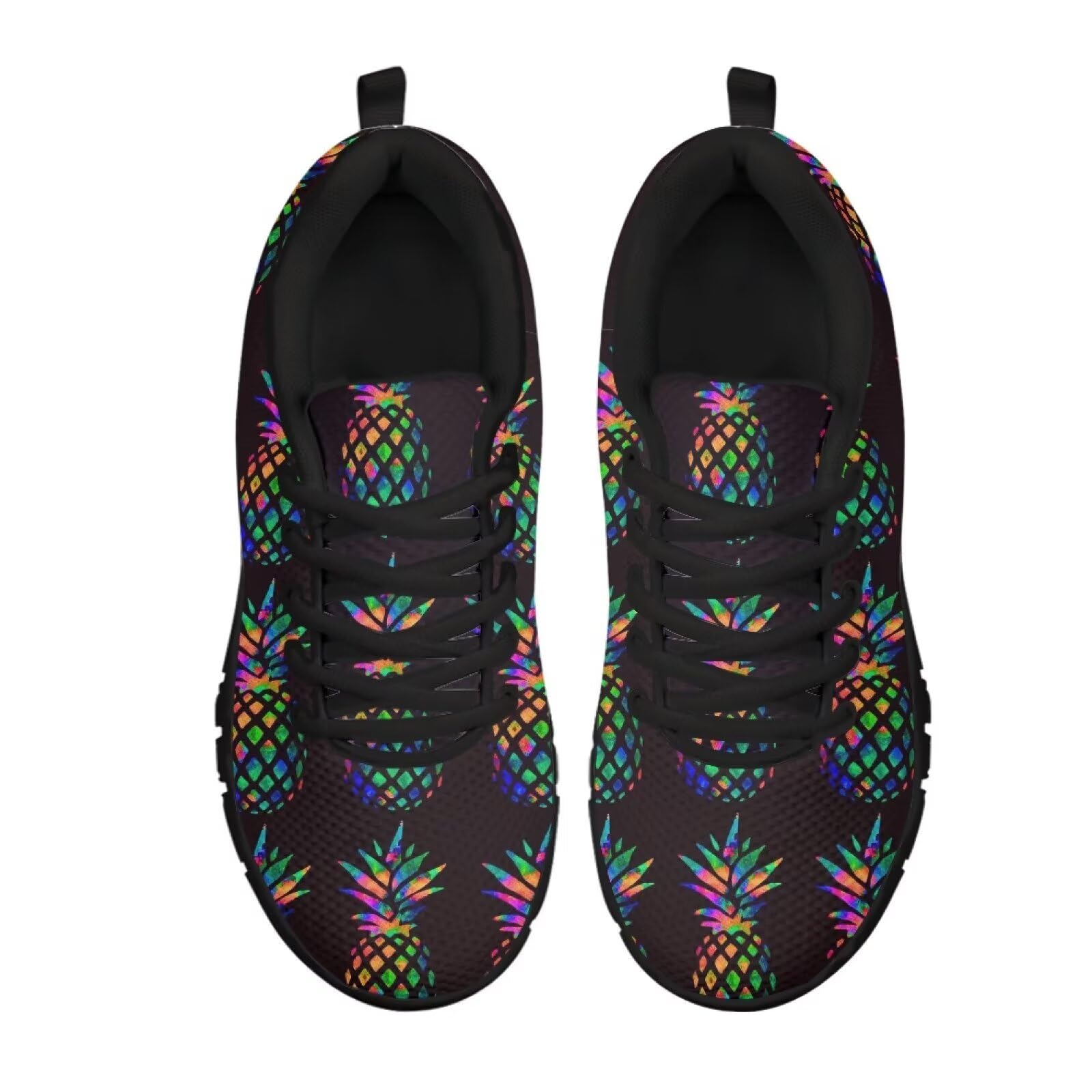 Colorful Pineapple Slip On Sneaker Women Running Shoes Breathable Workout Shoes Lightweight Gym Sneakers