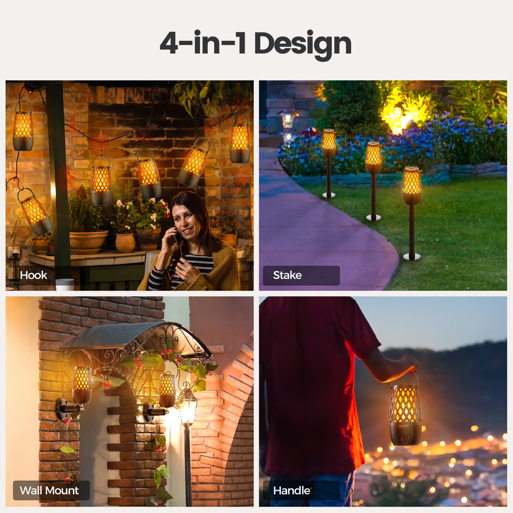 Outdoor Bluetooth Speaker, Gifts for Men Women, Hot Tub Accessories, LED Atmosphere Speaker Portable Waterproof Party Speaker, BT5.0, Electronic Gadgets, Wall Mount&Hook&Stake,