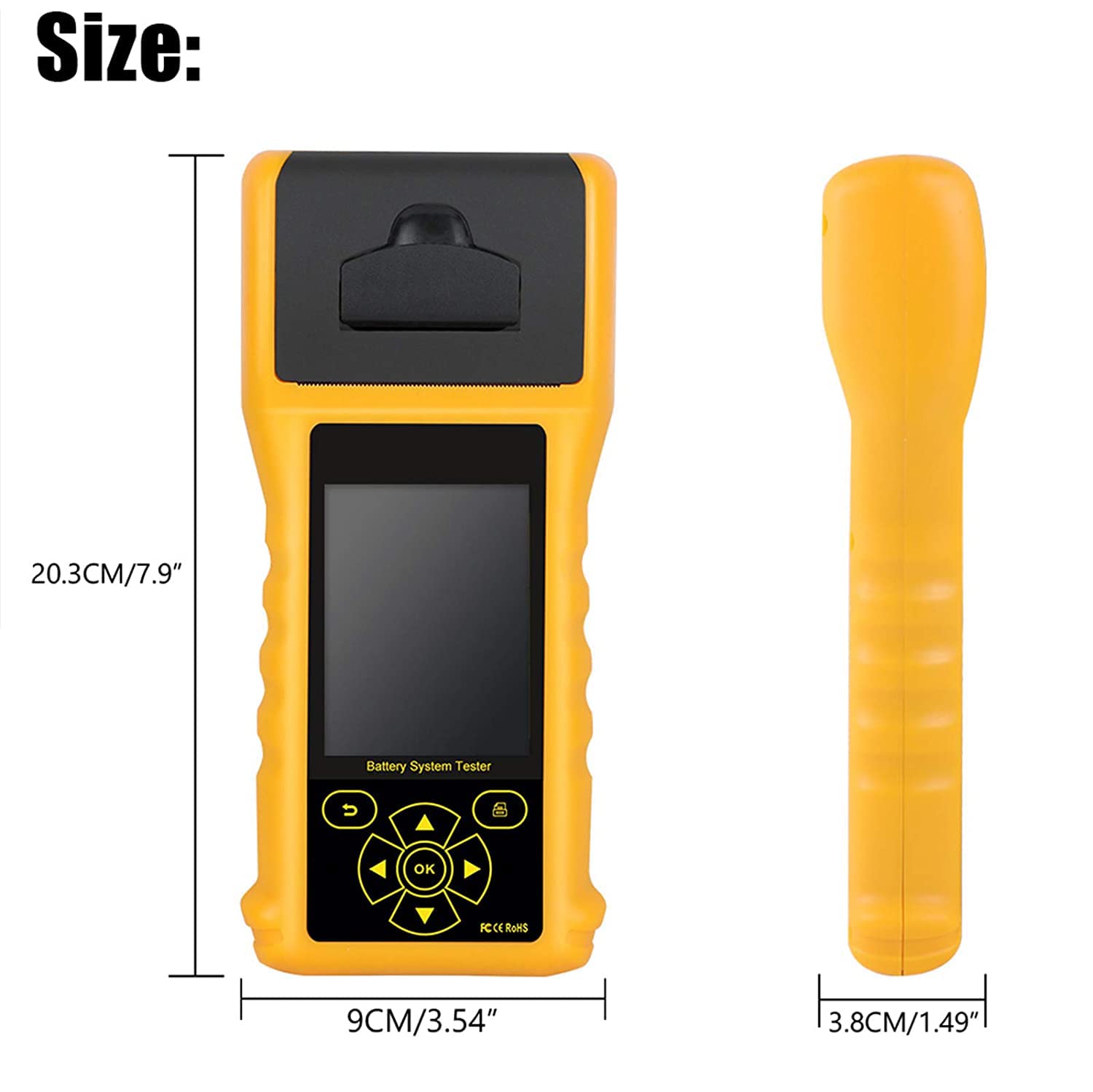 BELEY 12V/24V 30-1700 CCA Auto Battery Load Tester, Cranking and Charging System Diagnostic Tool with Built-in Thermal Printer for All Cars11
