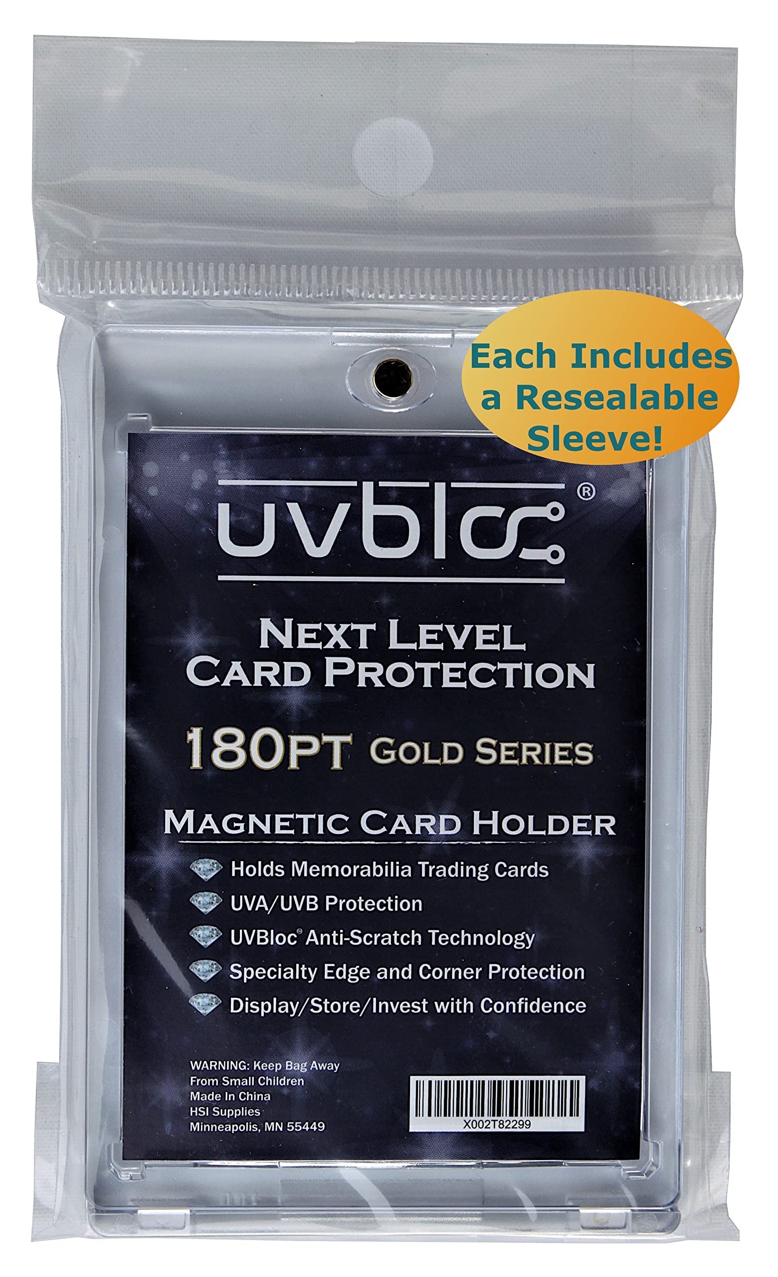 UVBLOC One Touch Card Holder 180pt Magnetic Baseball Jersey Patch Protectors Sleeves Cases for Trading Sports Cards