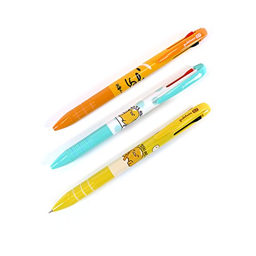 Sanrio Gudetama Lazy Egg 3 Color Clip Ballpoint Mascot Pen Set of 3