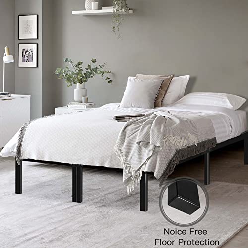 HAAGEEP Platform California King Bed Frame Cal Size Metal Bedframes with Storage No Box Spring Needed Heavy Duty 14 Inch