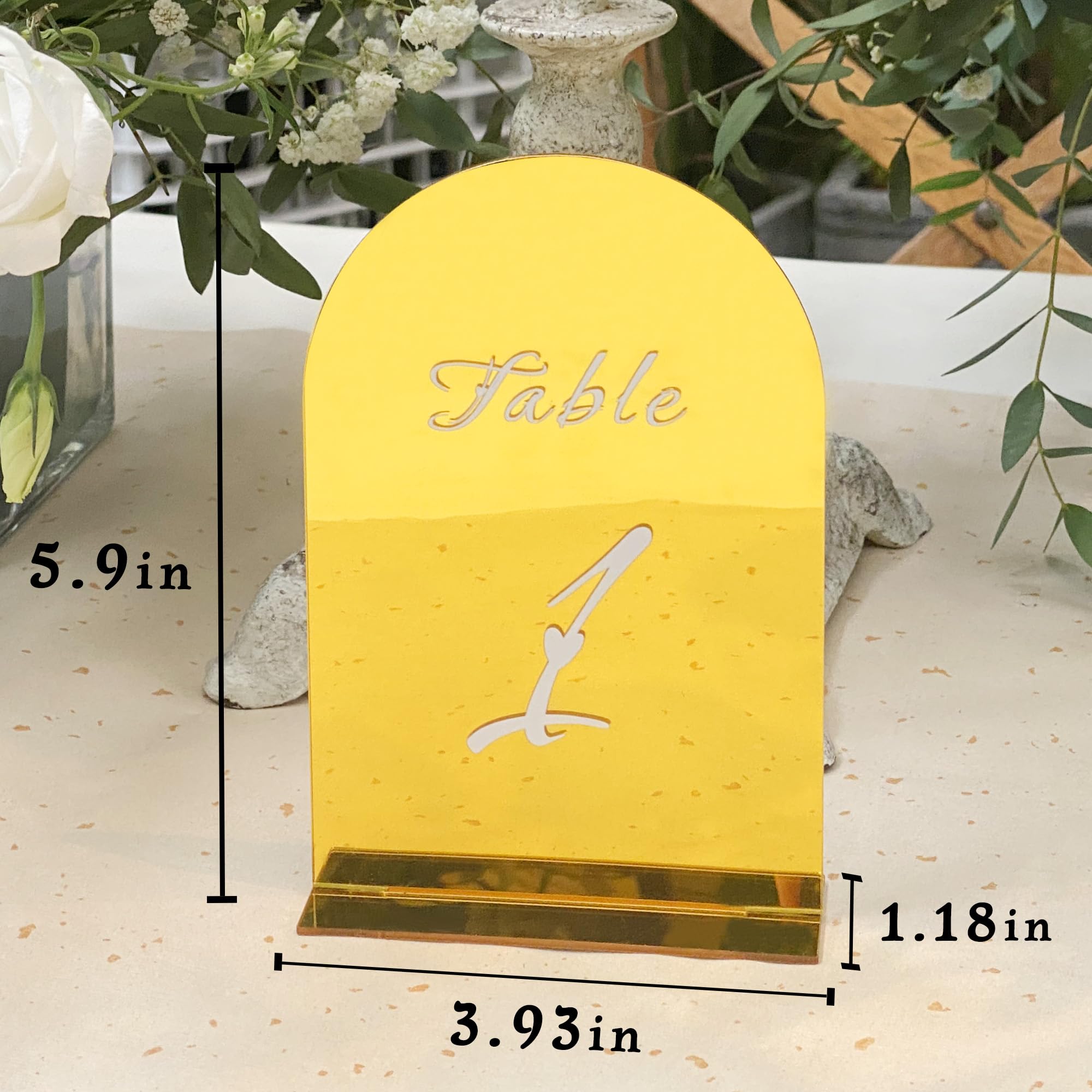 EINZUFUF Table Numbers, 1-15 Frosted Wedding Table Numbers with Black Letters, Acrylic Wedding Signs with Holders for Centerpiece, Party, Reception, Decoration