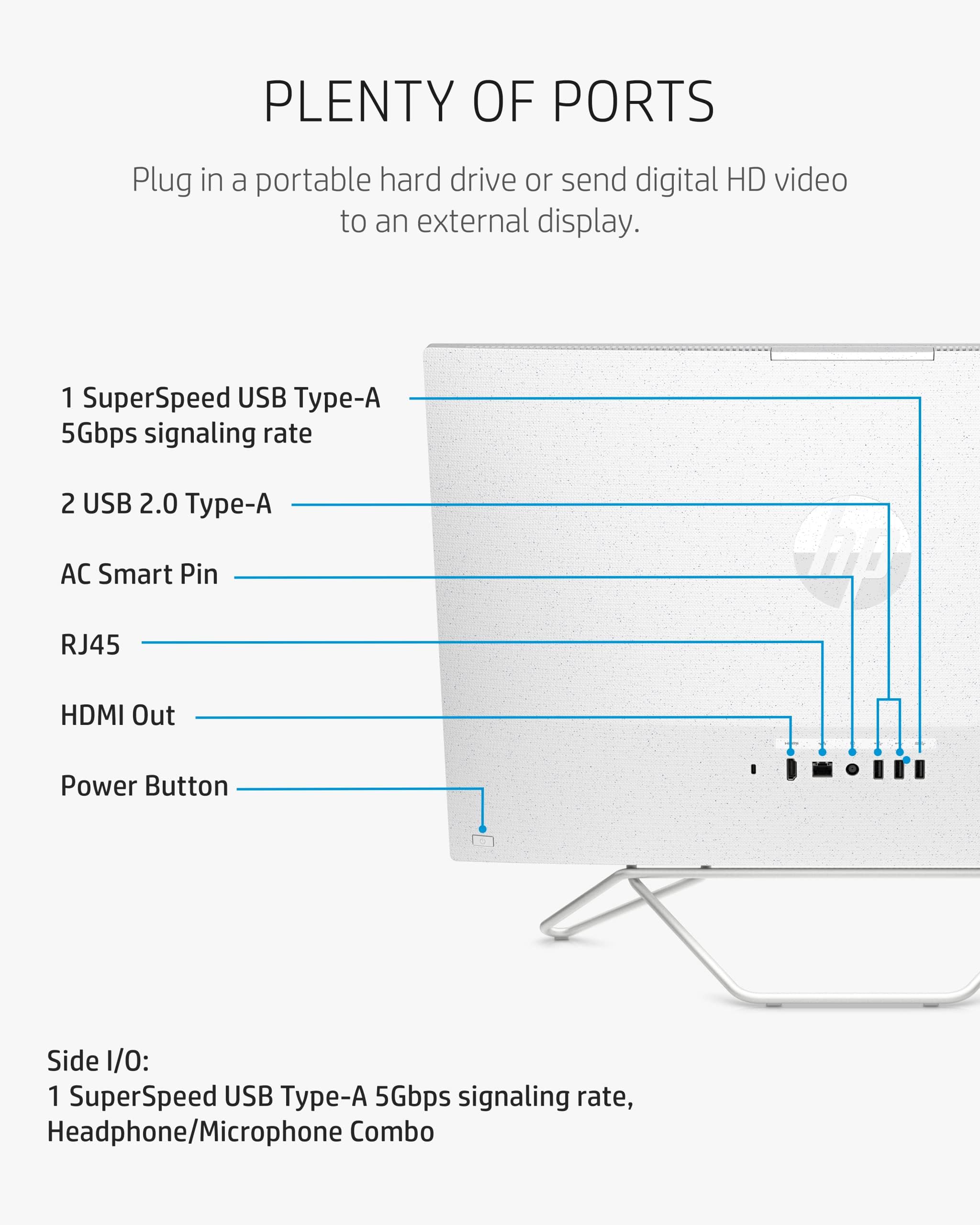 HP All-in-One Desktop Computer, 27" Touchscreen FHD, Octa-Core AMD Ryzen 7 5700U (Beat i7-1165G7), 32GB DDR4 RAM, 1TB PCIe SSD, WiFi, Bluetooth, KB & Mouse, Windows 11 Pro, BROAG 64GB Flash Stylus