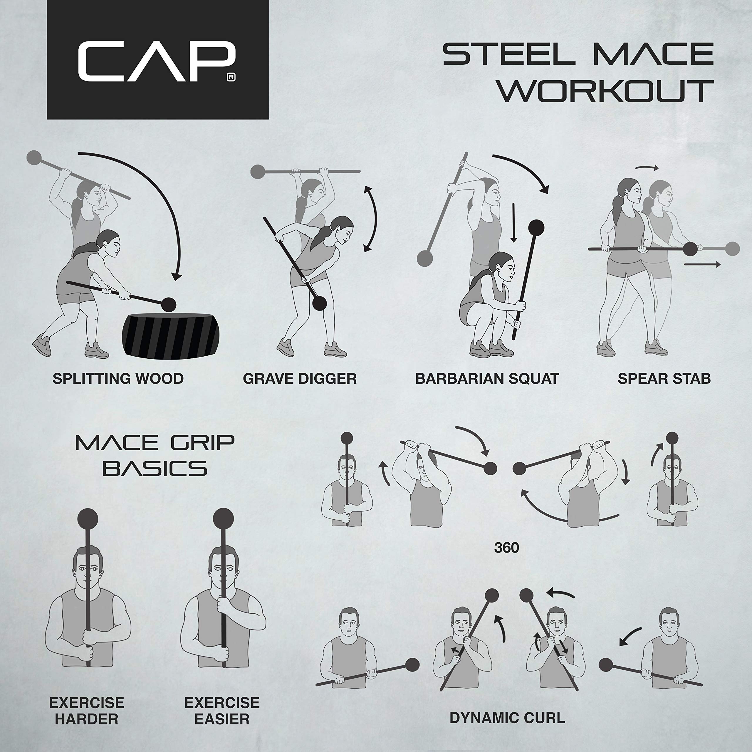 CAP Barbell Steel Mace Series, 15 Pound