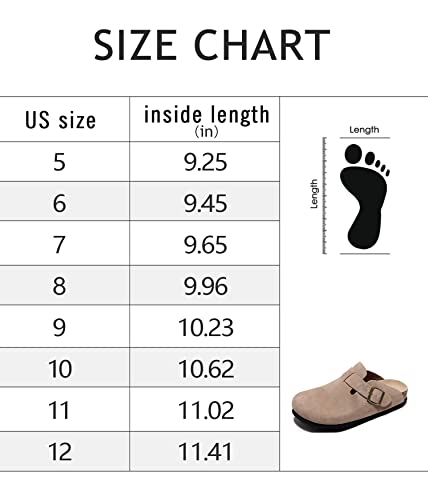 guoluofei Clogs for Women, Womens Clogs- Mules House Slipers with Arch Support and Adjustable Buckle Brown