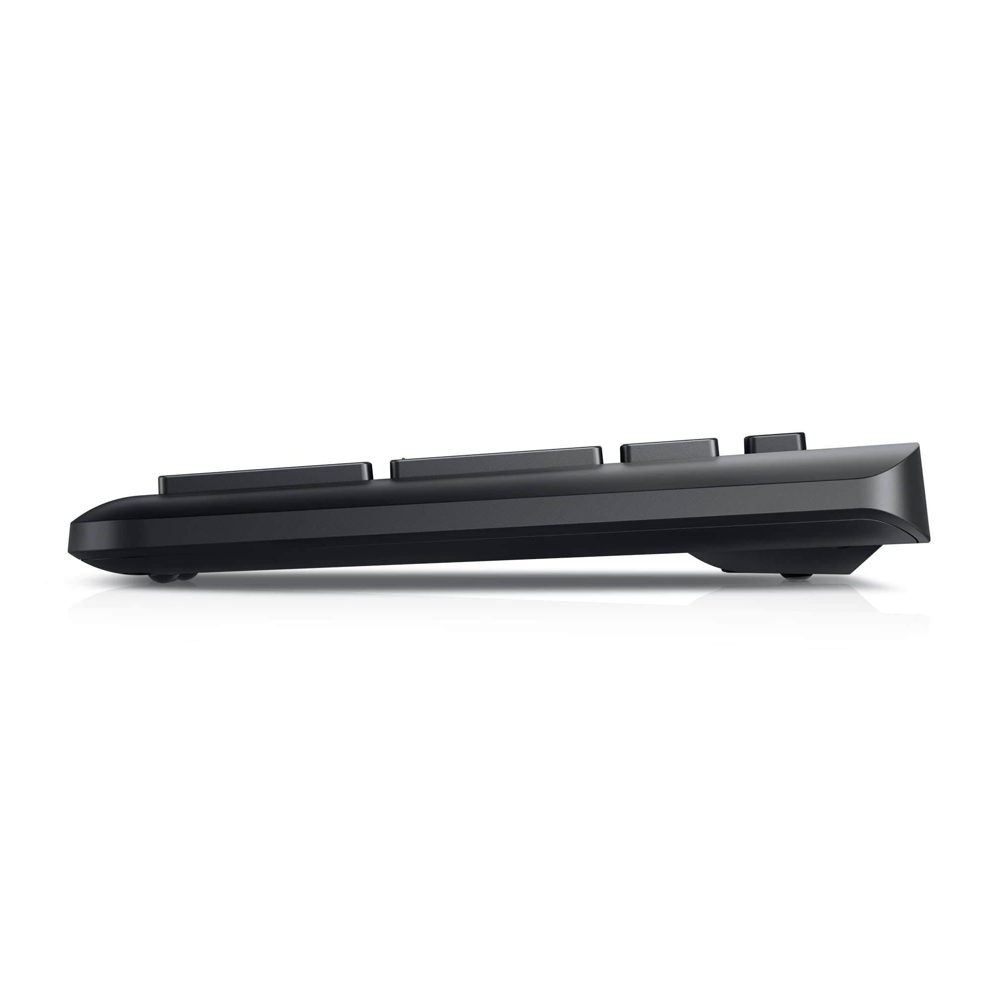 Dell Wireless Keyboard and Mouse - KM3322W, Wireless - 2.4GHz, Optical LED Sensor, Mechanical Scroll, Anti-Fade Plunger Keys, 6 Multimedia Keys, Tilt Leg - Black
