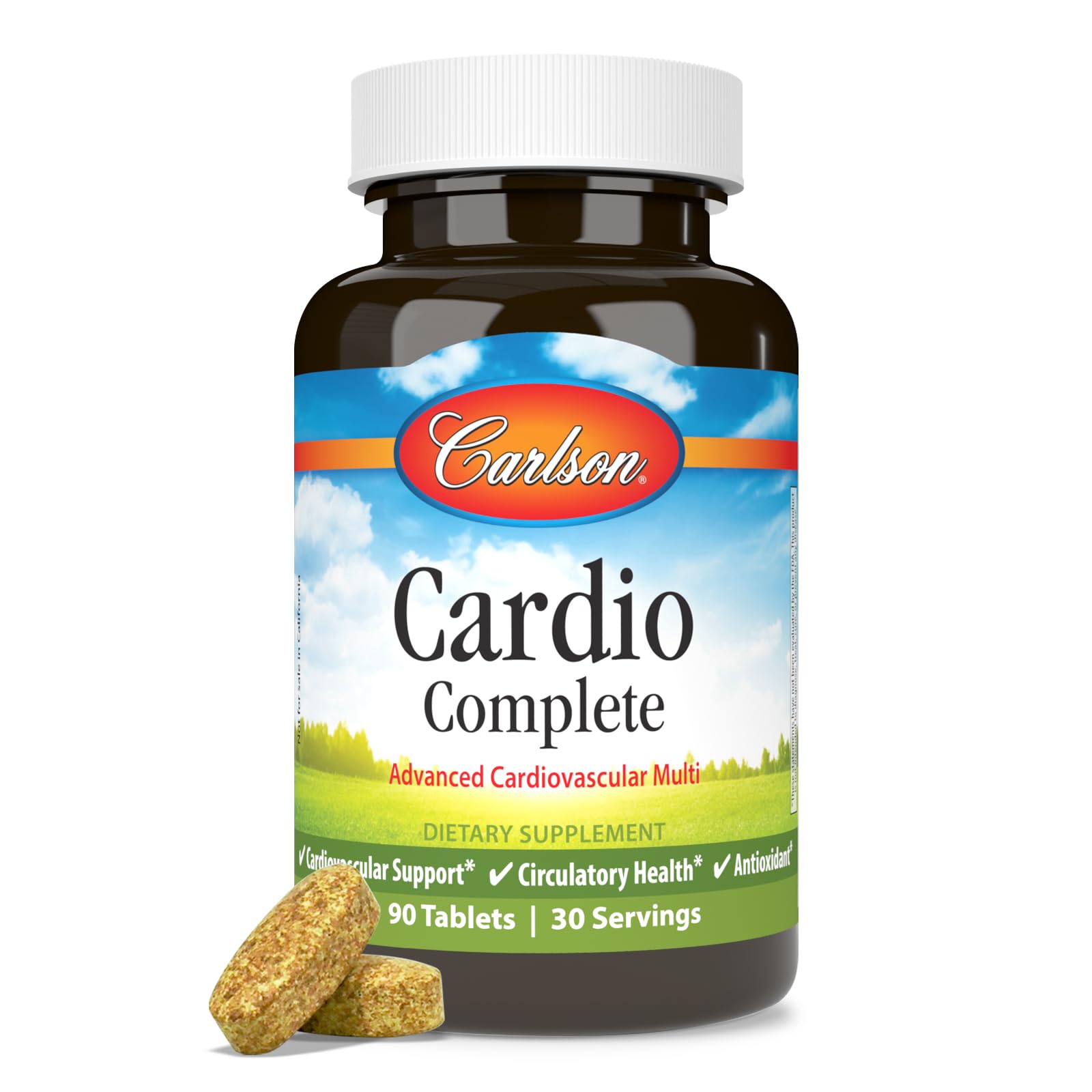 Carlson - Cardio Complete, Advanced Multivitamin, Heart Health, Circulatory Support, 90 Tablets