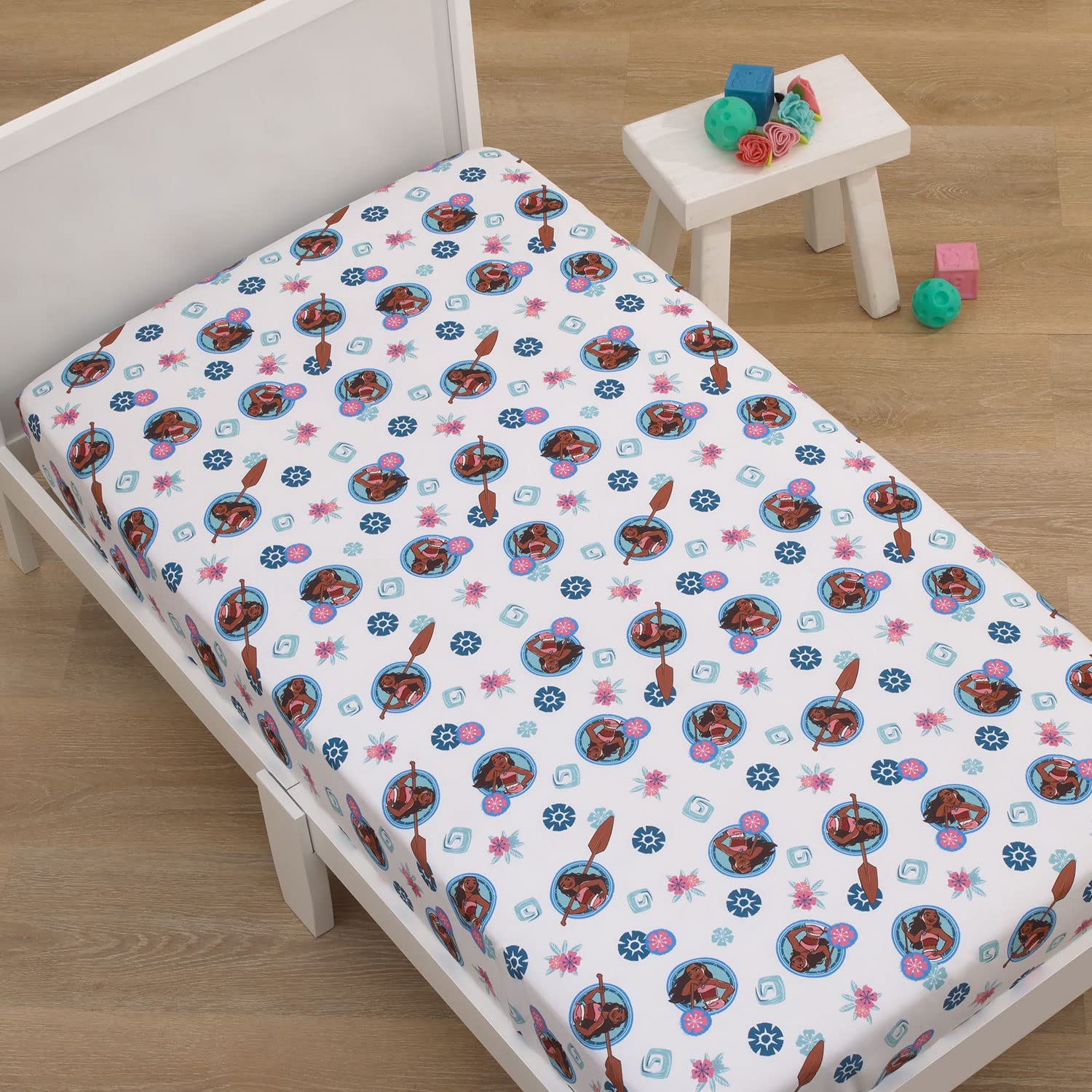 Disney Moana Fitted Crib Sheet 100% Soft Microfiber, Baby Sheet, Fits Standard Size Crib Mattress 28in x 52in